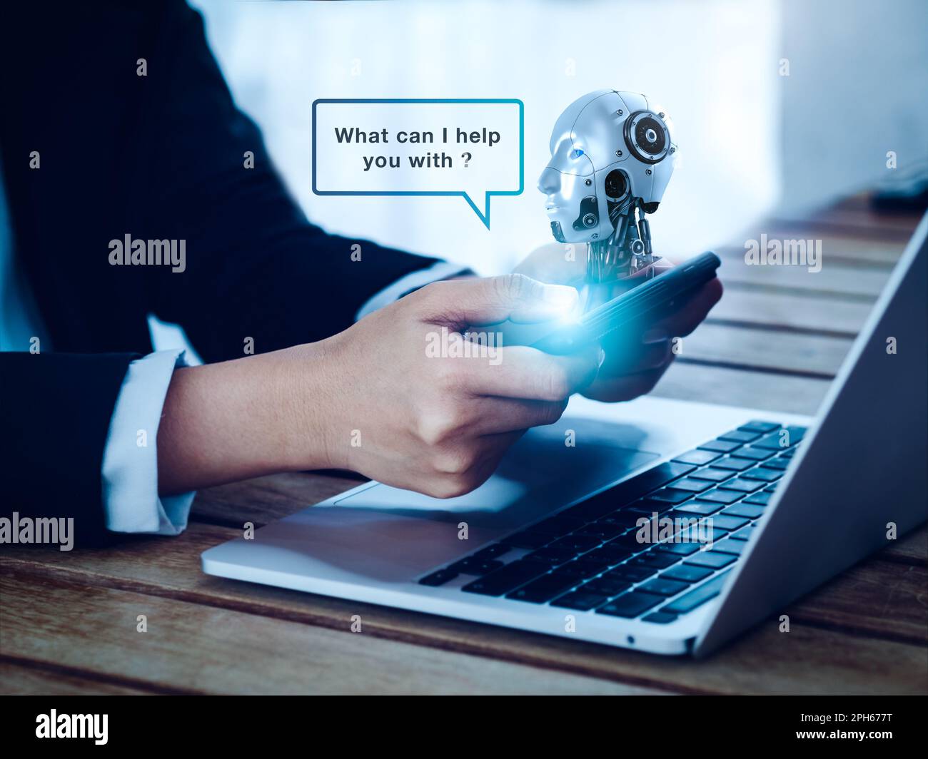 Artificial intelligence, AI chat bot technology concept. Virtual ...