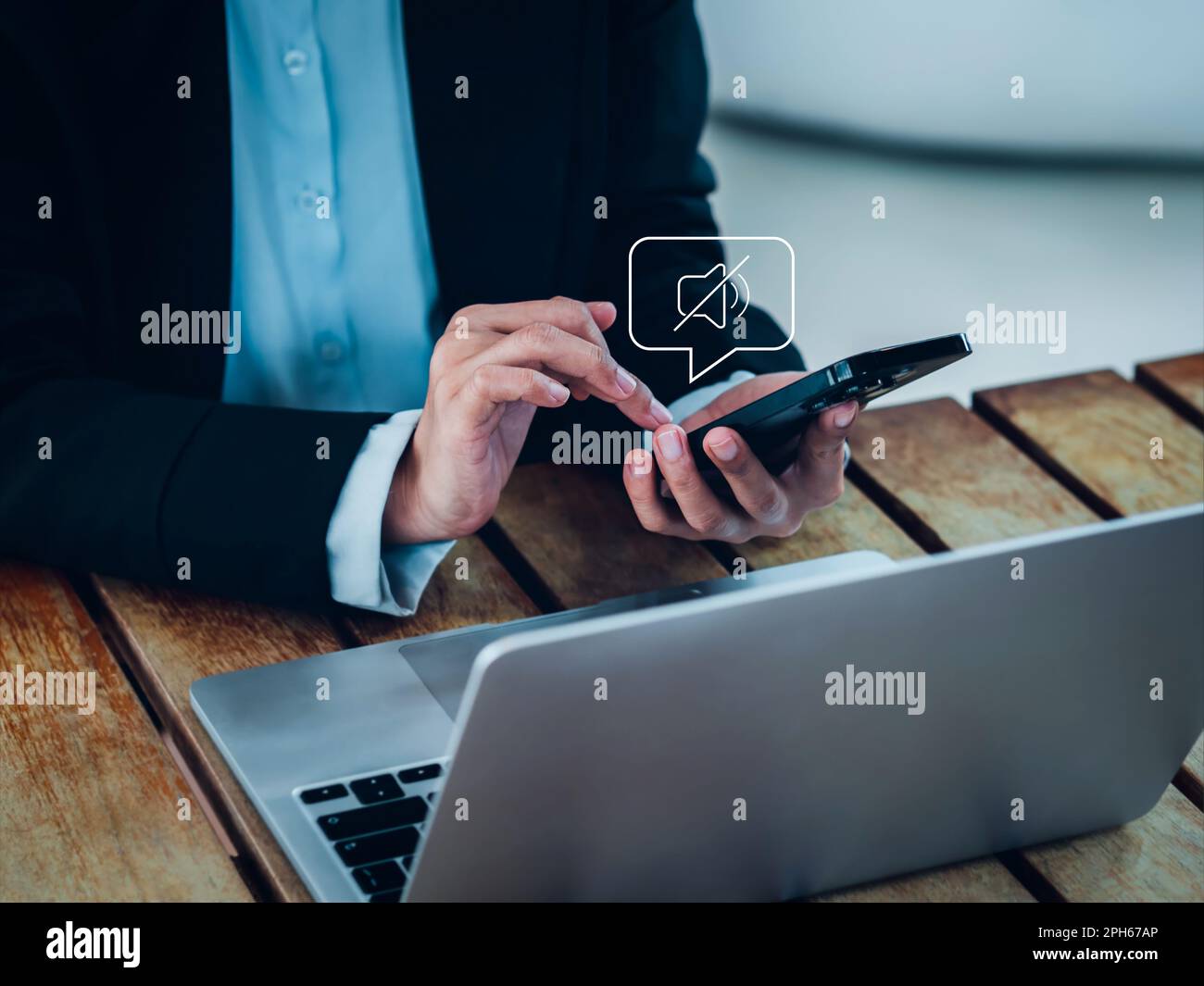 Silent mode concept. Silent or mute sound icon turn activated on appear ...