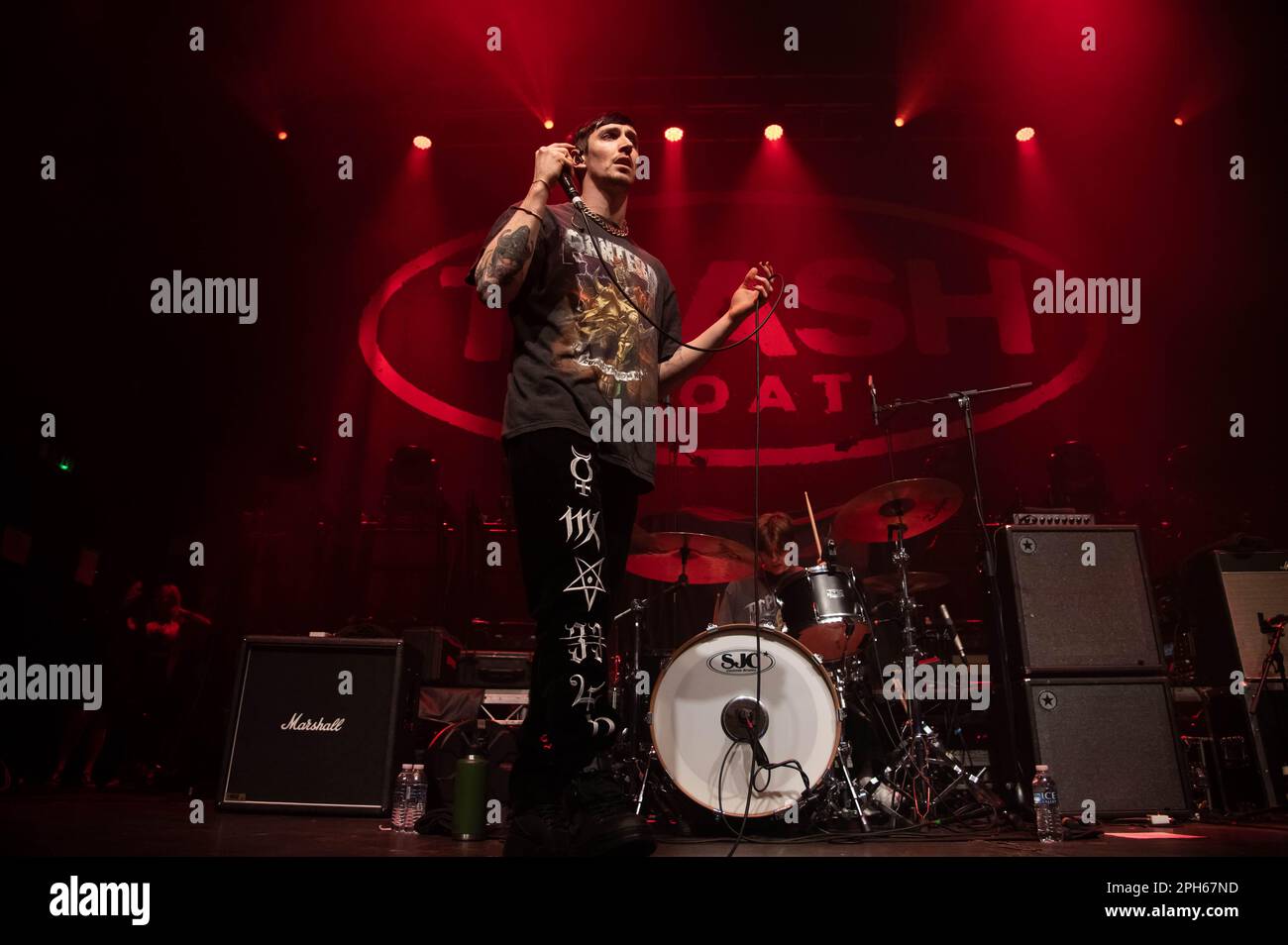 Tobi Duncan of Trash Boat performing at the o2 Academy Glasgow on the ...