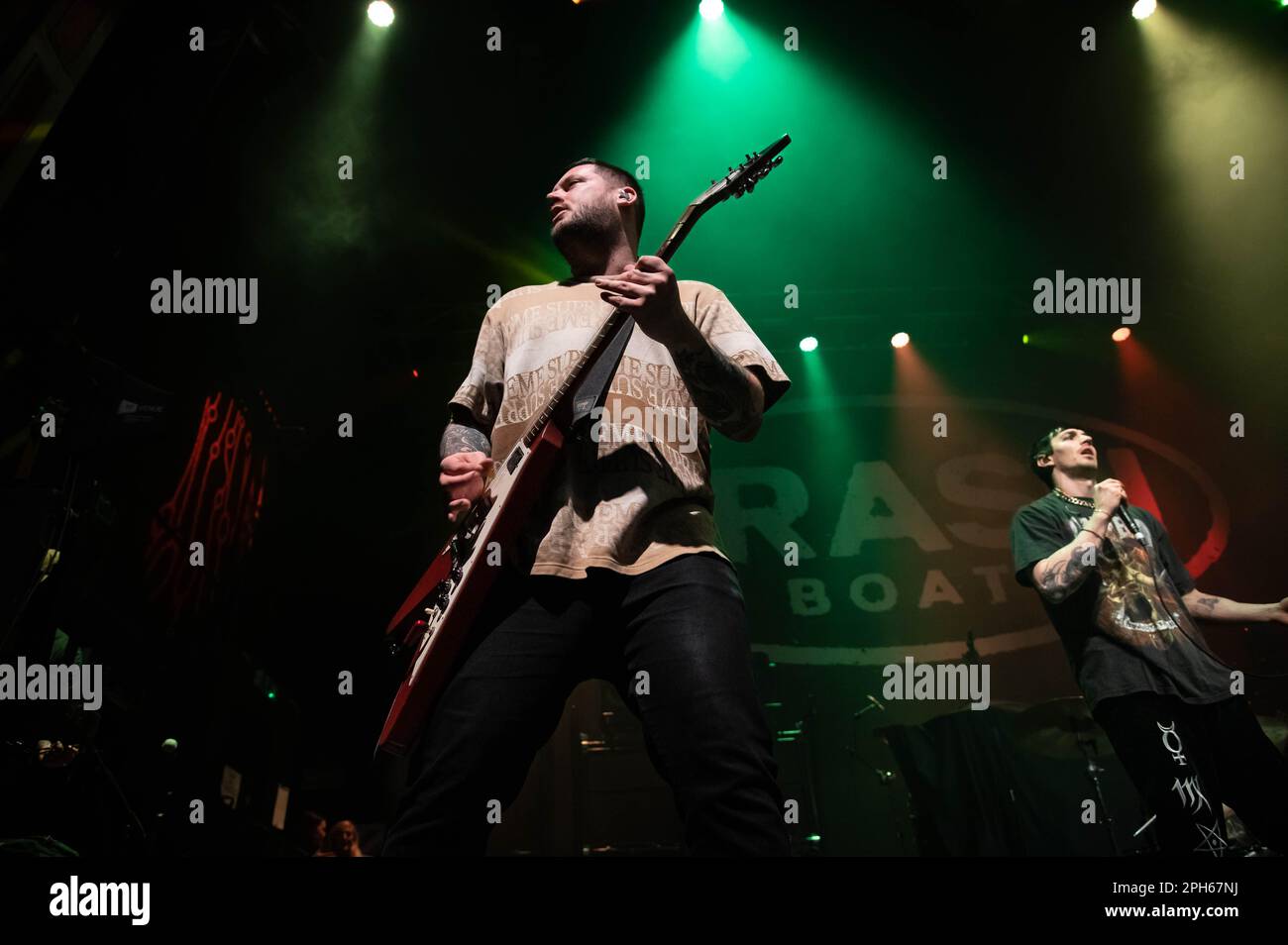 James Grayson of Trash Boat performing at the o2 Academy Glasgow on the ...