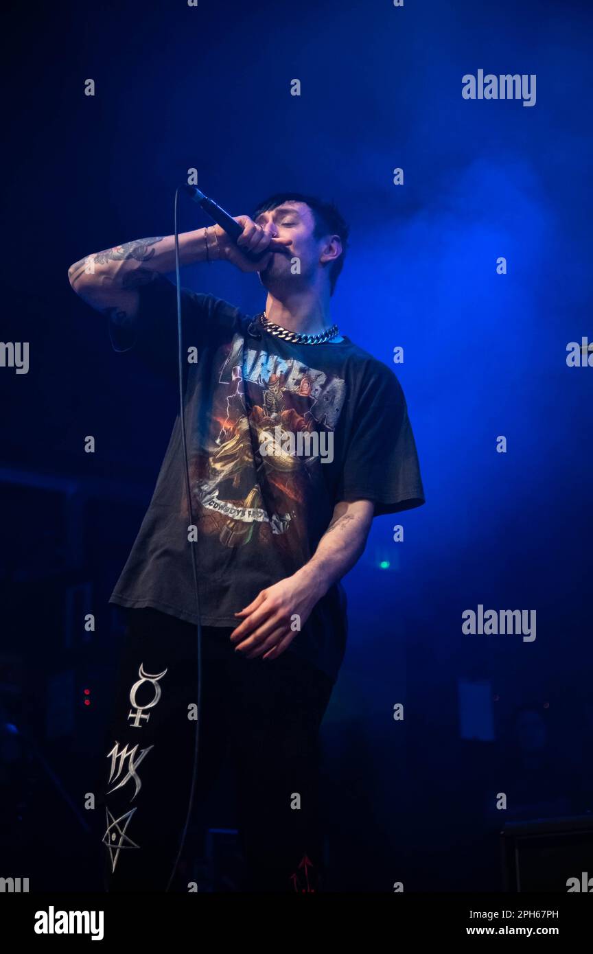 Tobi Duncan of Trash Boat performing at the o2 Academy Glasgow on the ...