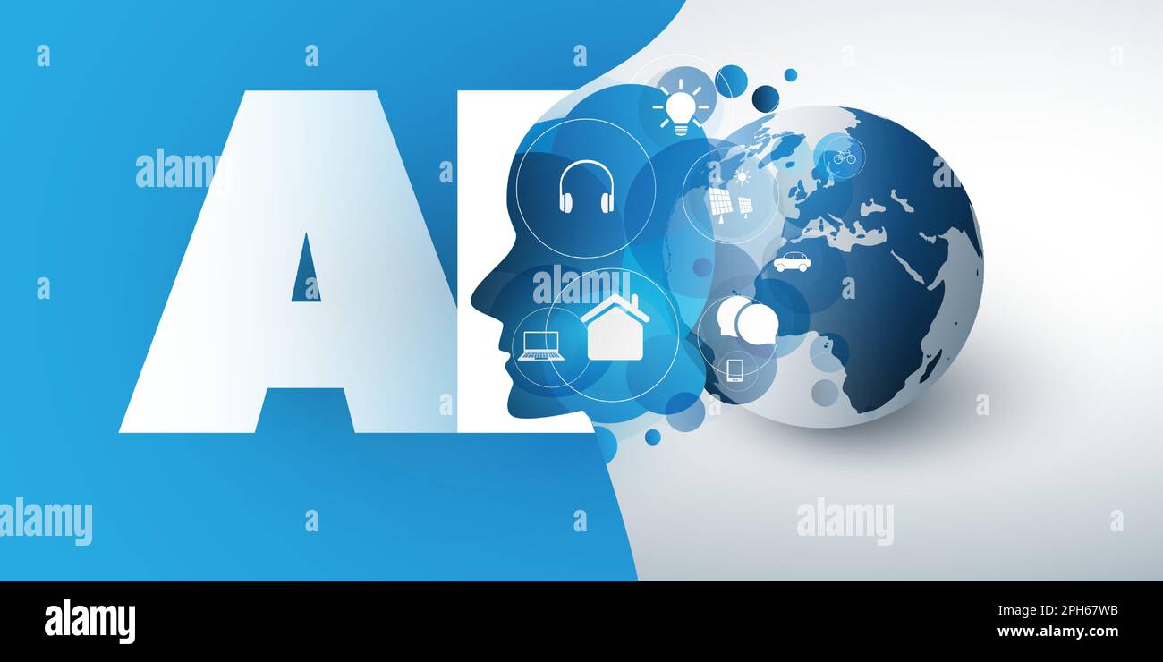 Abstract Technology, Machine Learning, Artificial Intelligence, Cloud Computing, Automated ...