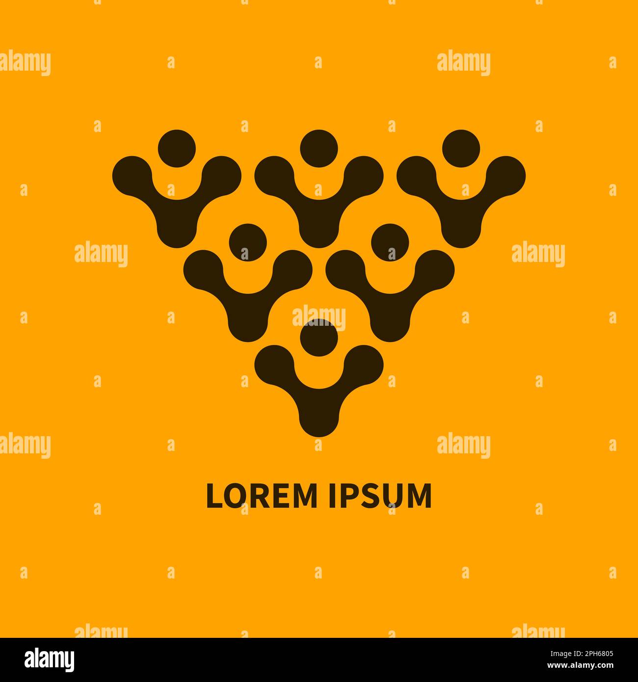 People triangle pyramid logo, business concept, unity. Community ...