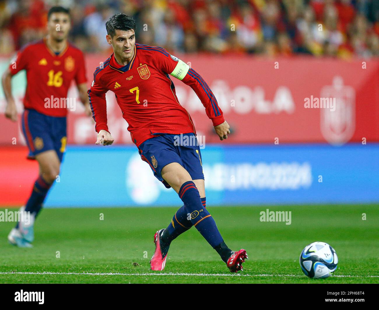 Alvaro Morata of Spain during the European Qualifiers match between ...