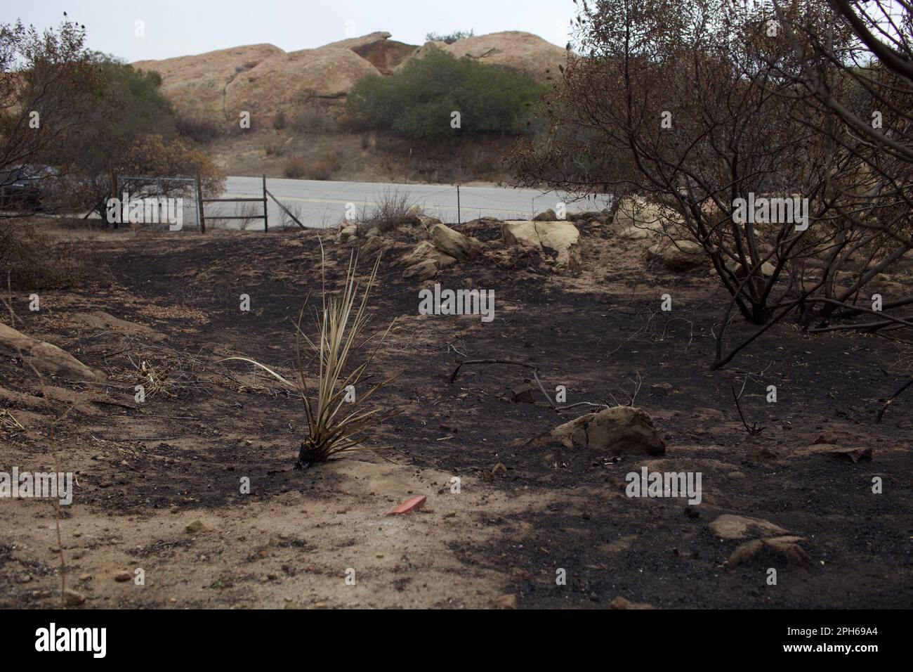 Woolsey Fire aftermath near Santa Susana Field Laboratory in the Simi ...