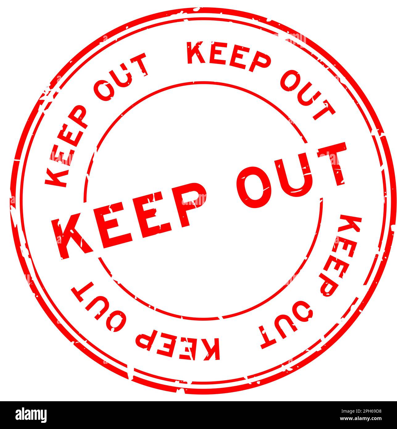 Grunge red keep out word round rubber seal stamp on white background Stock Vector Image & Art ...