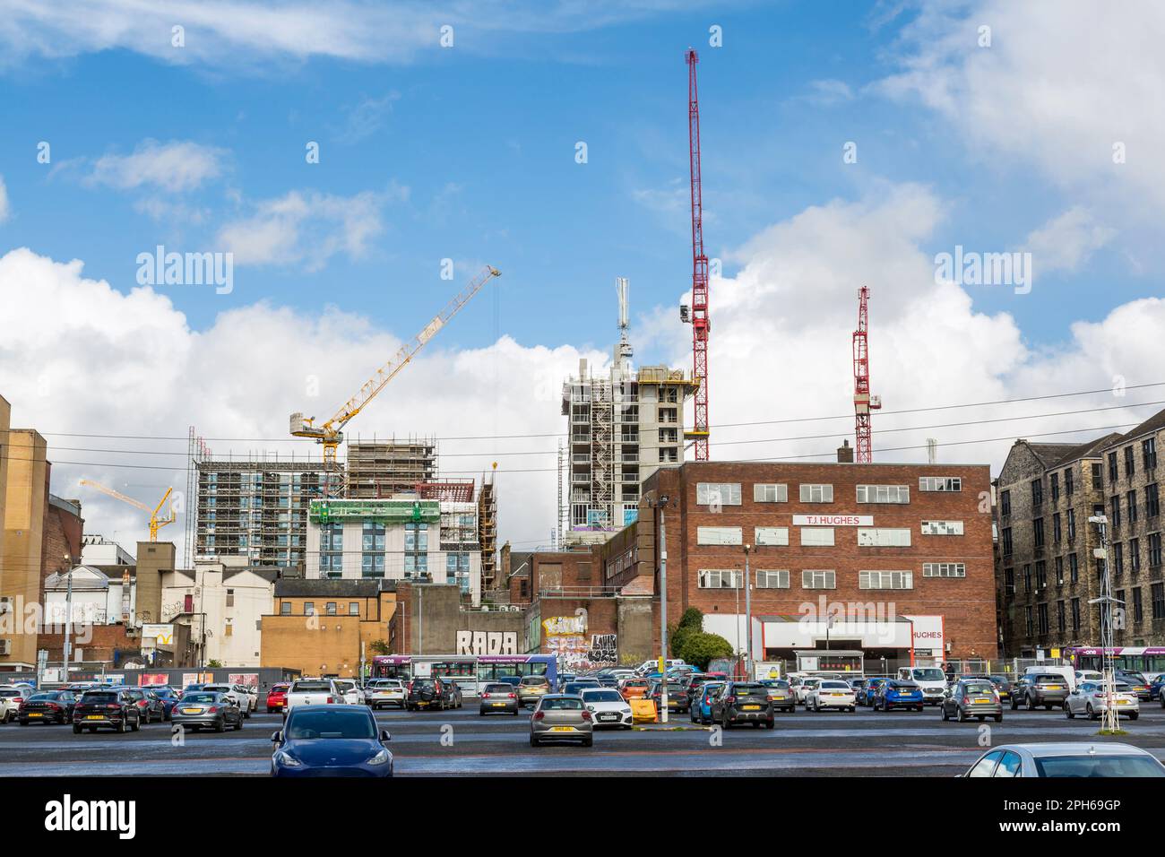 Candleriggs Square construction site on Trongate in Glasgow city centre ...