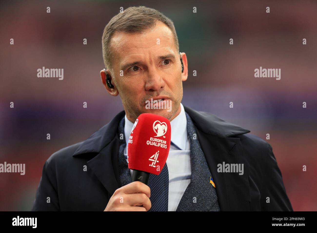 London, UK. 26th Mar, 2023. Andriy Shevchenko is interviewed before the ...