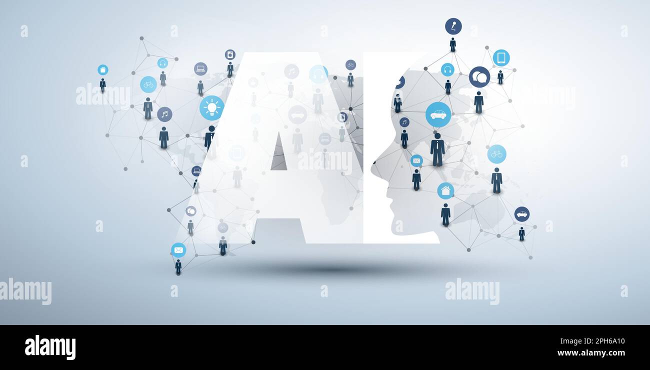 Machine Learning, Artificial Intelligence, Cloud Computing and Networks Design Concept with ...