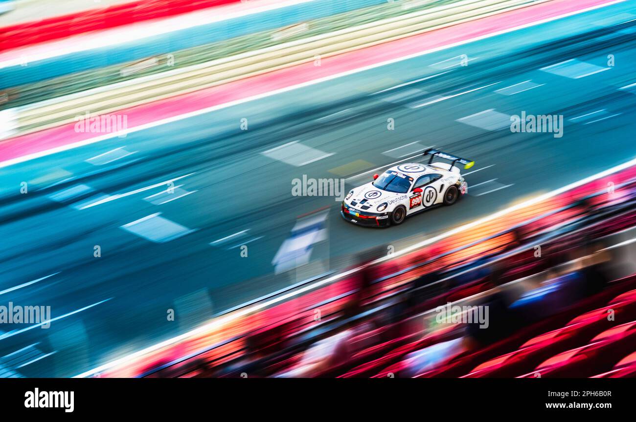 Dubai, UAE - 01.14.2023 - Racing cars on Dubai Autodrome circuit during ...