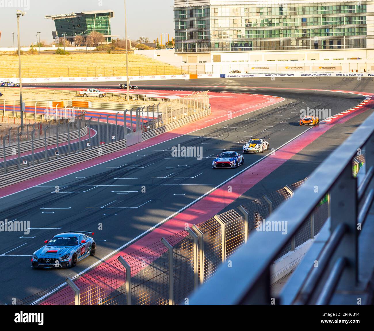 Dubai, UAE - 01.14.2023 - Racing cars on Dubai Autodrome circuit during ...