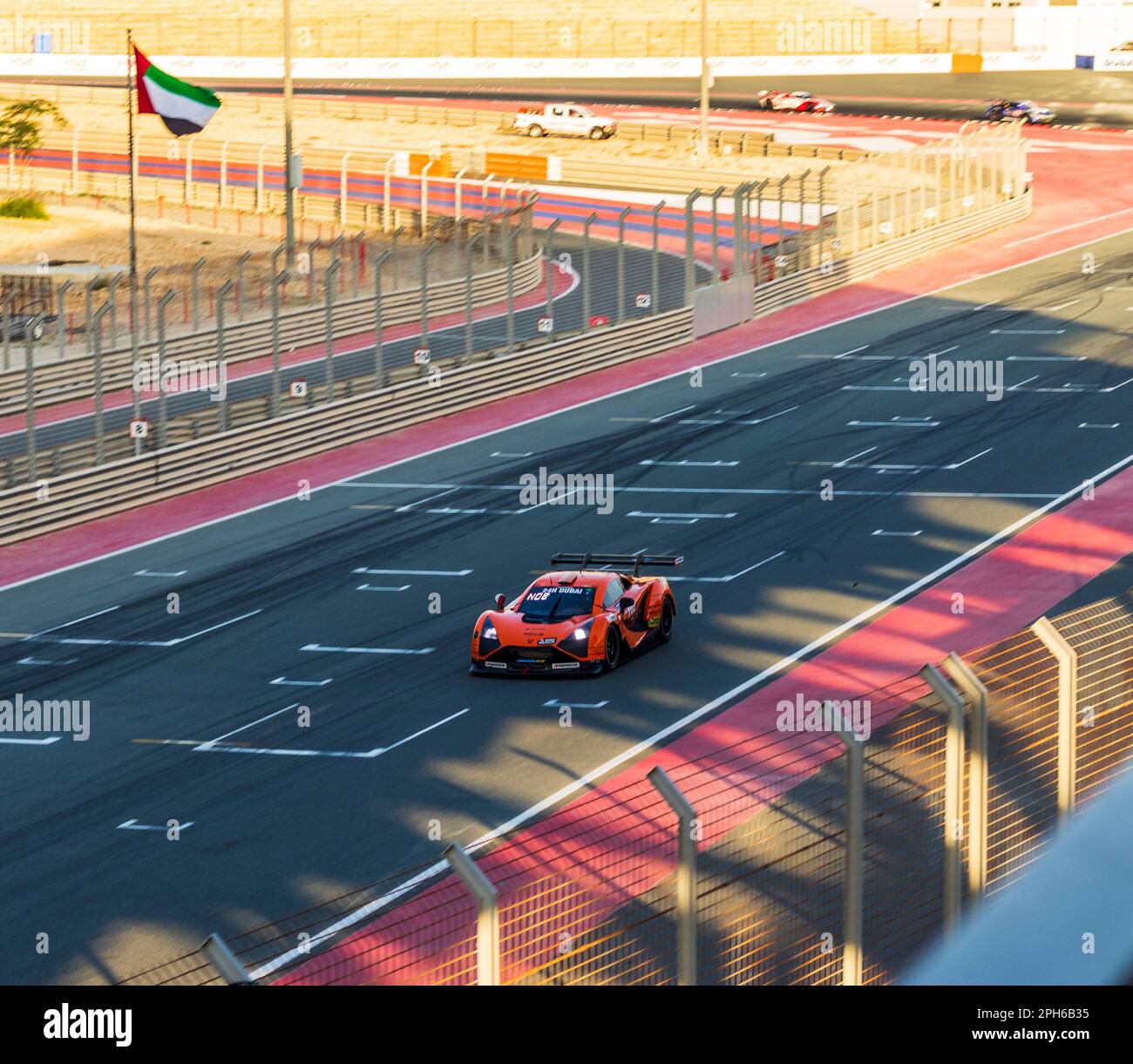 Dubai, UAE - 01.14.2023 - Racing cars on Dubai Autodrome circuit during ...