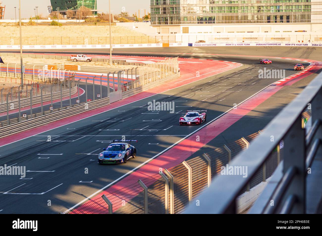 Dubai, UAE - 01.14.2023 - Racing cars on Dubai Autodrome circuit during ...