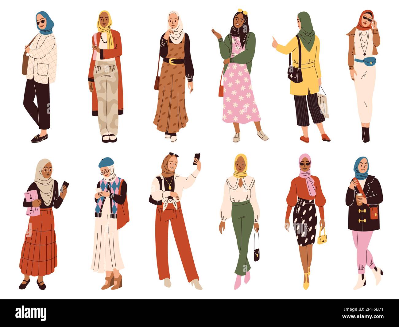 Girls wearing hijab Stock Vector Images - Alamy