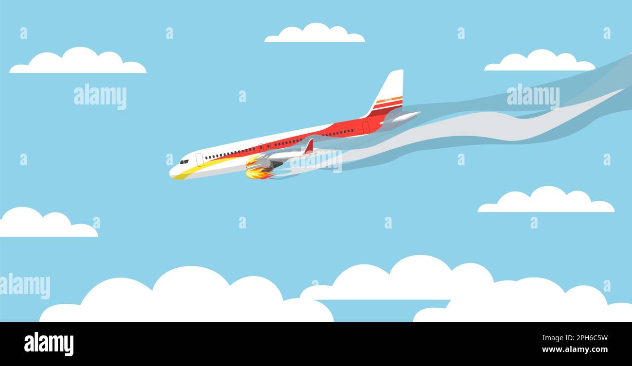 Cartoon Plane Crash Debris