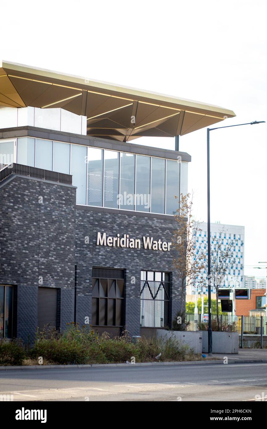 London, UK, 23rd of July 2022: Exterior view of Meridian Water, the ...