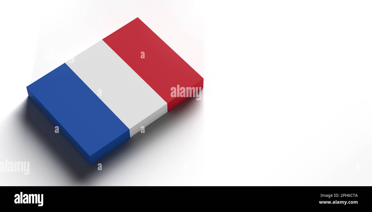 French Flag banner background with copy space and clipping path. 3D ...