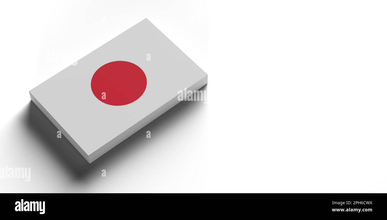 Japanese Flag banner background with copy space and clipping path. 3D ...
