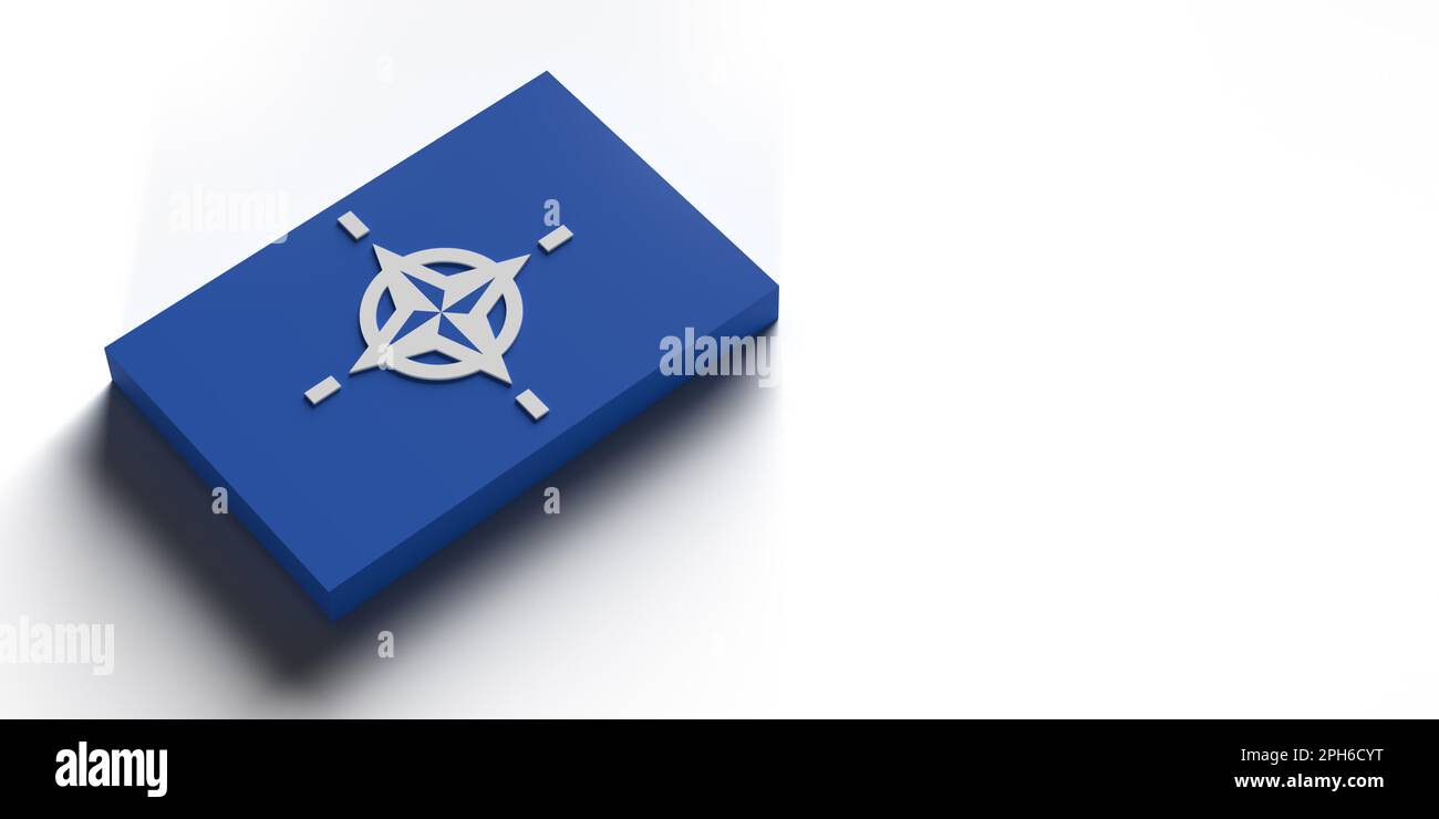 NATO Flag banner background with copy space and clipping path. 3D ...