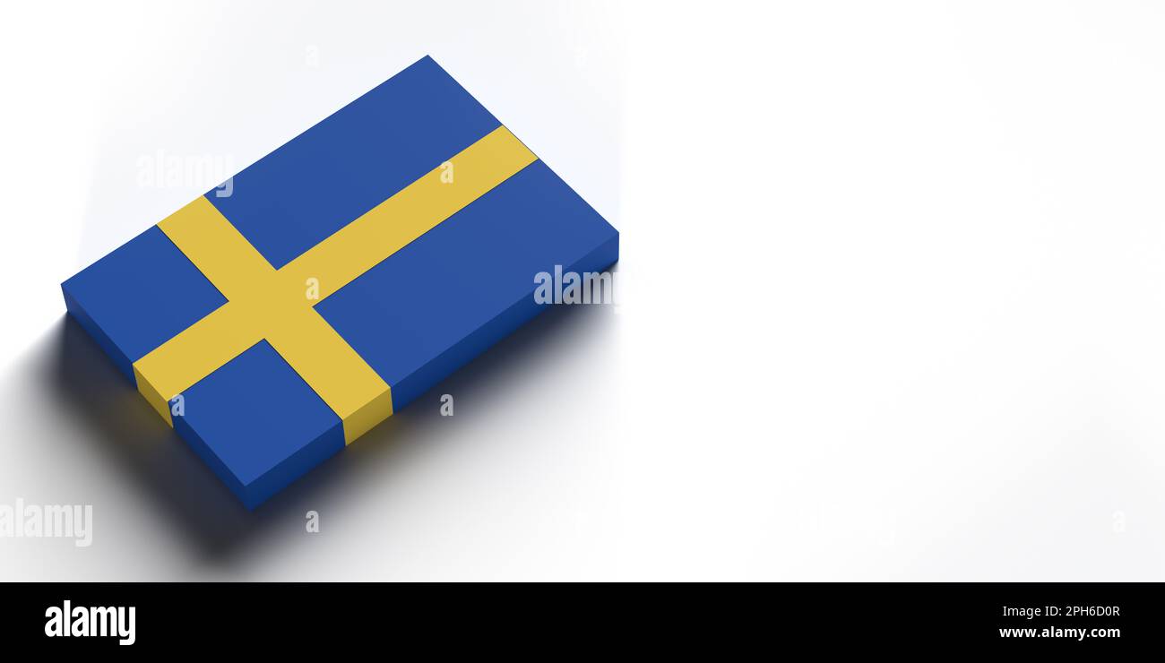 Sweden Flag banner background with copy space and clipping path. 3D ...