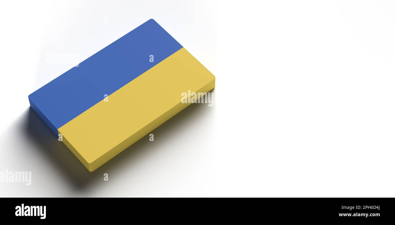 Ukraine Flag banner background with copy space and clipping path. 3D ...