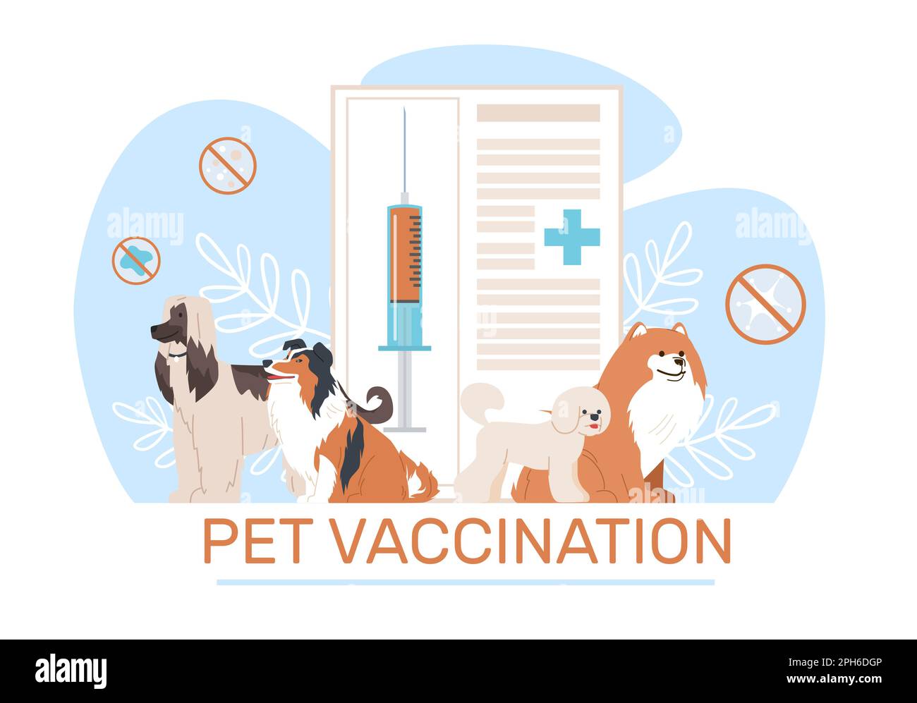 Vaccination of pets, cat and dog professional health care. Vet passport ...
