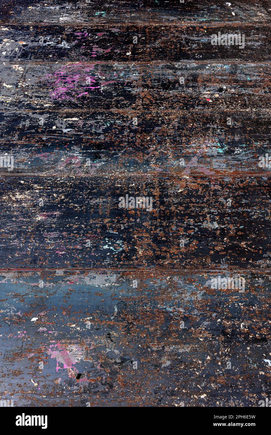 Weathered metal panel background texture with scratches and rust Stock ...