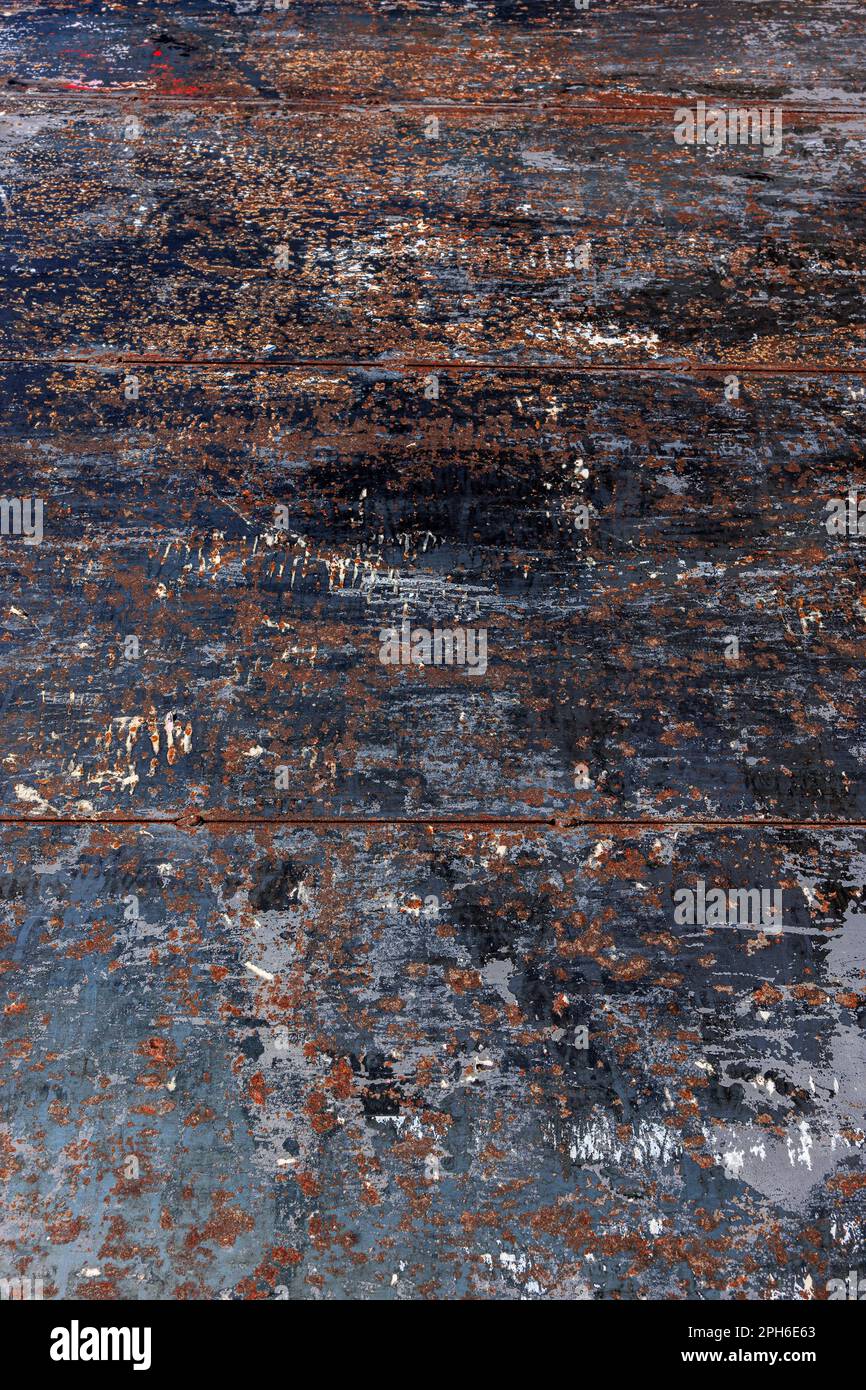 Weathered metal panel background texture with scratches and rust Stock ...