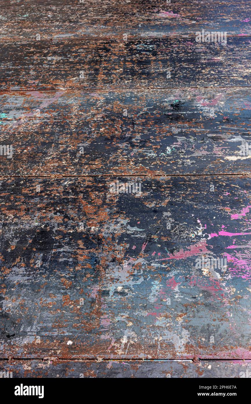 Weathered metal panel background texture with scratches and rust Stock ...