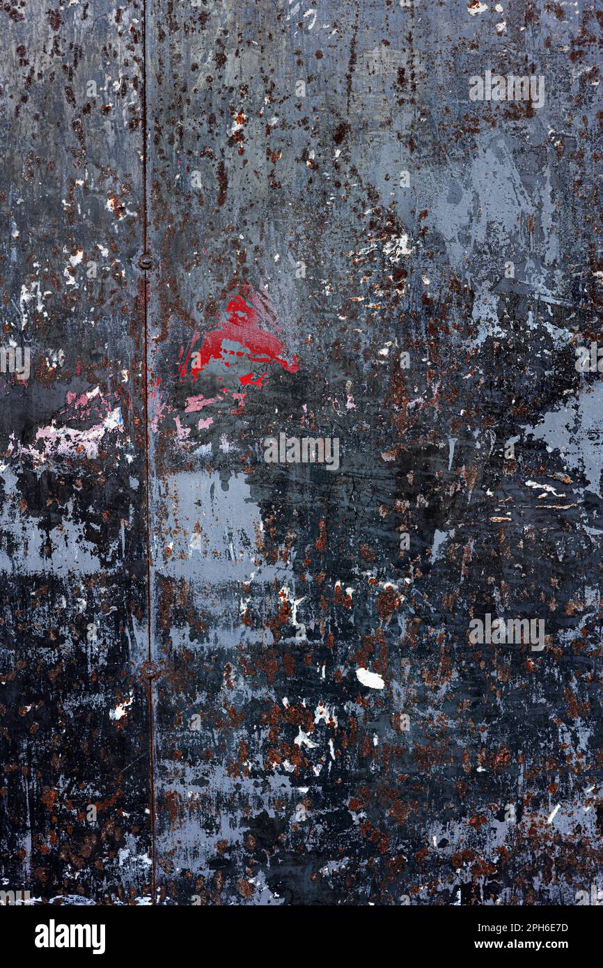 Weathered metal panel background texture with scratches and rust Stock ...