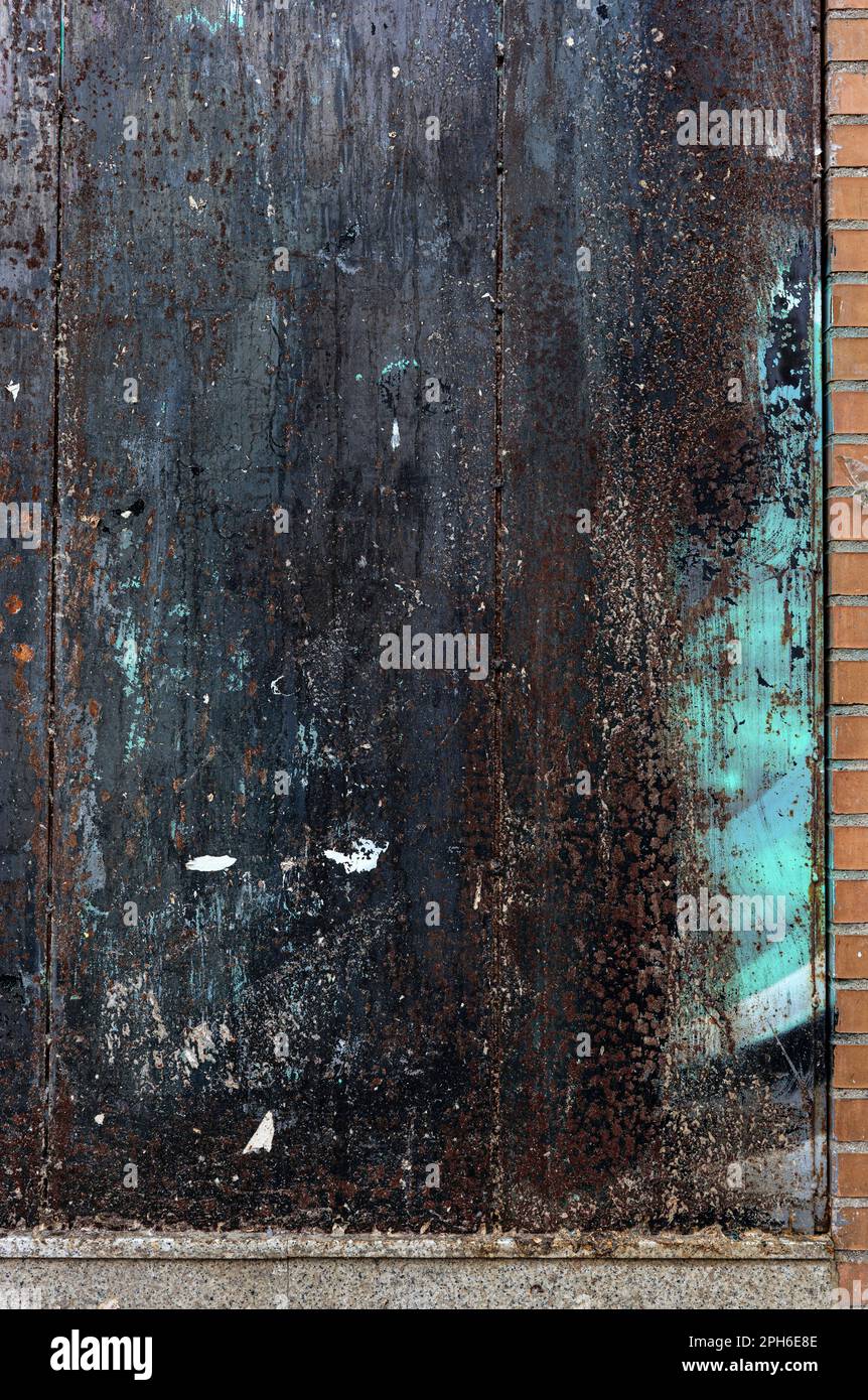 Weathered metal panel background texture with scratches and rust Stock ...
