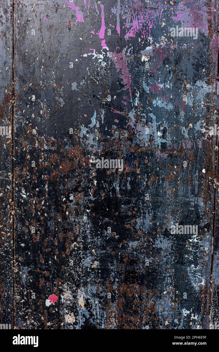 Weathered metal panel background texture with scratches and rust Stock ...