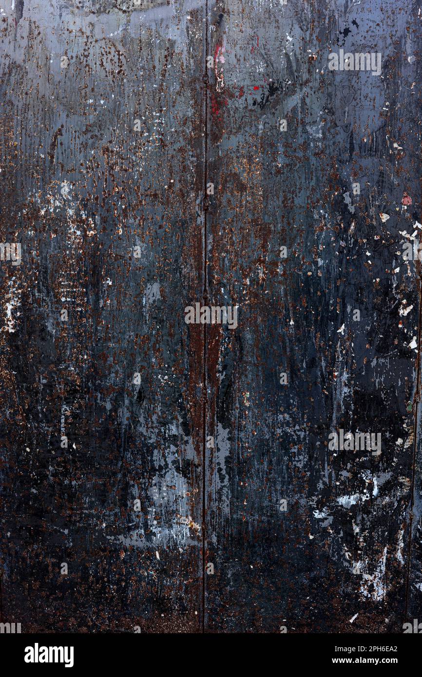 Weathered metal panel background texture with scratches and rust Stock ...