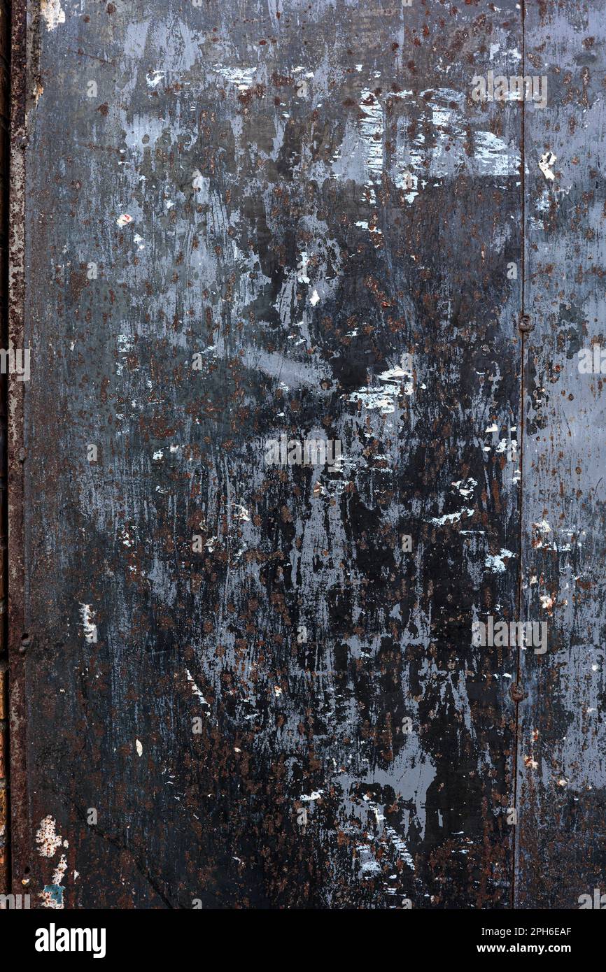 Weathered metal panel background texture with scratches and rust Stock ...