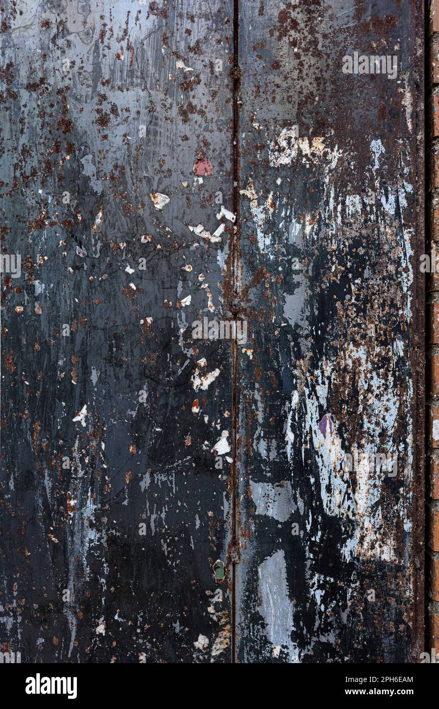 Weathered metal panel background texture with scratches and rust Stock ...