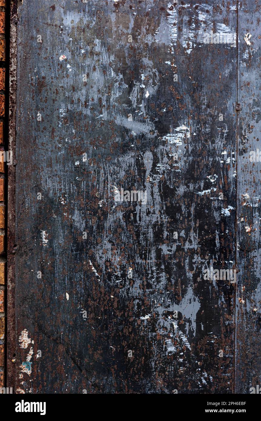 Weathered metal panel background texture with scratches and rust Stock ...