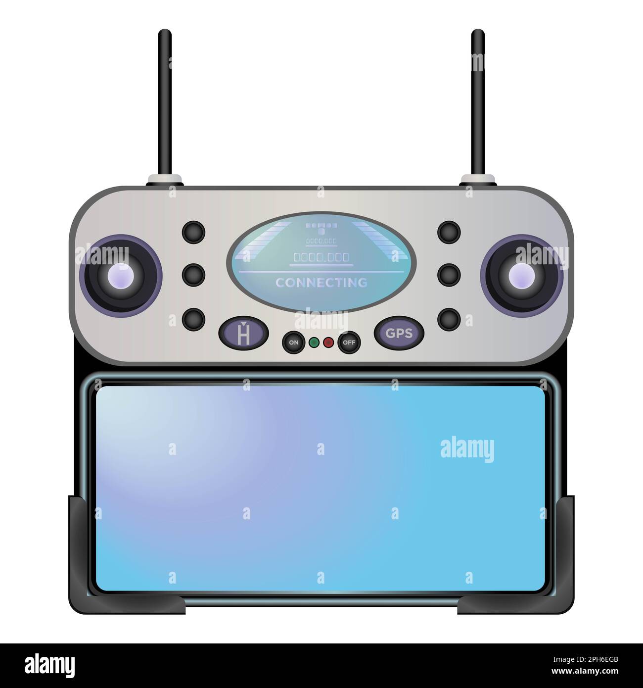 Delivery copter remote controller in realistic style. Modern autonomous ...