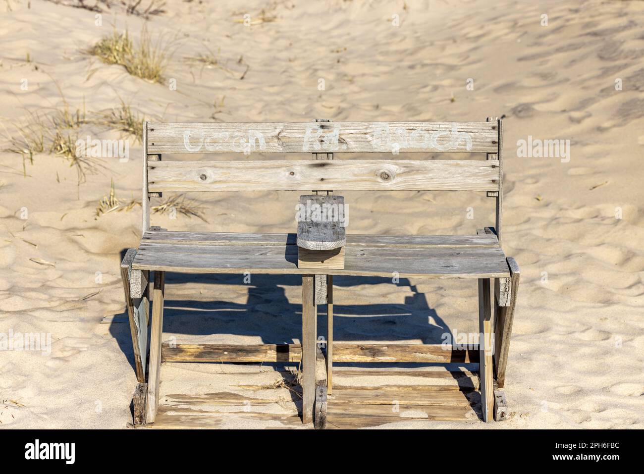 Handmade wooden bench with Ocean Rd Beach painted by hand on the back ...