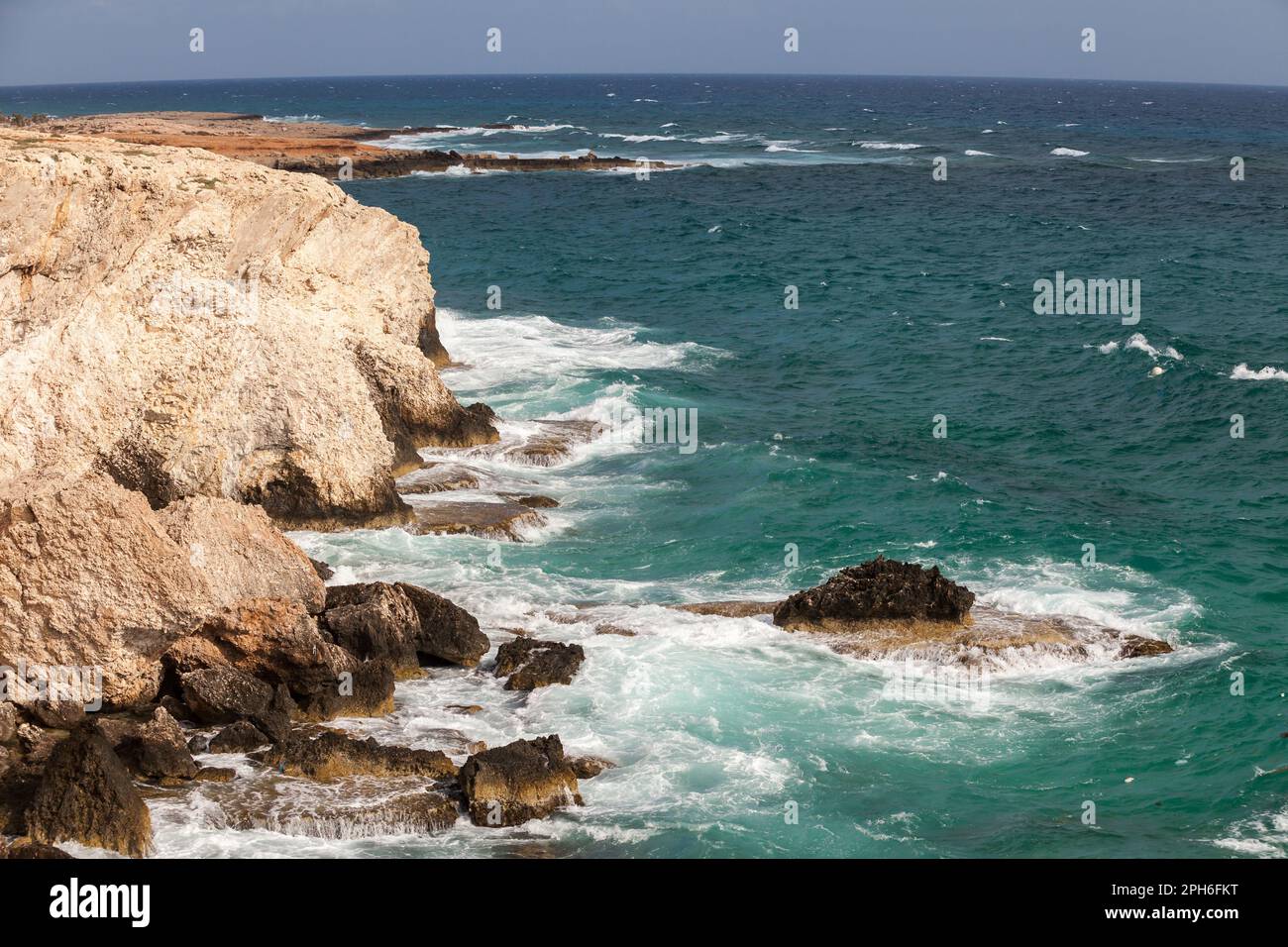 Coastal rocks of Mediterranean Sea. Natural landscape of Ayia Napa ...