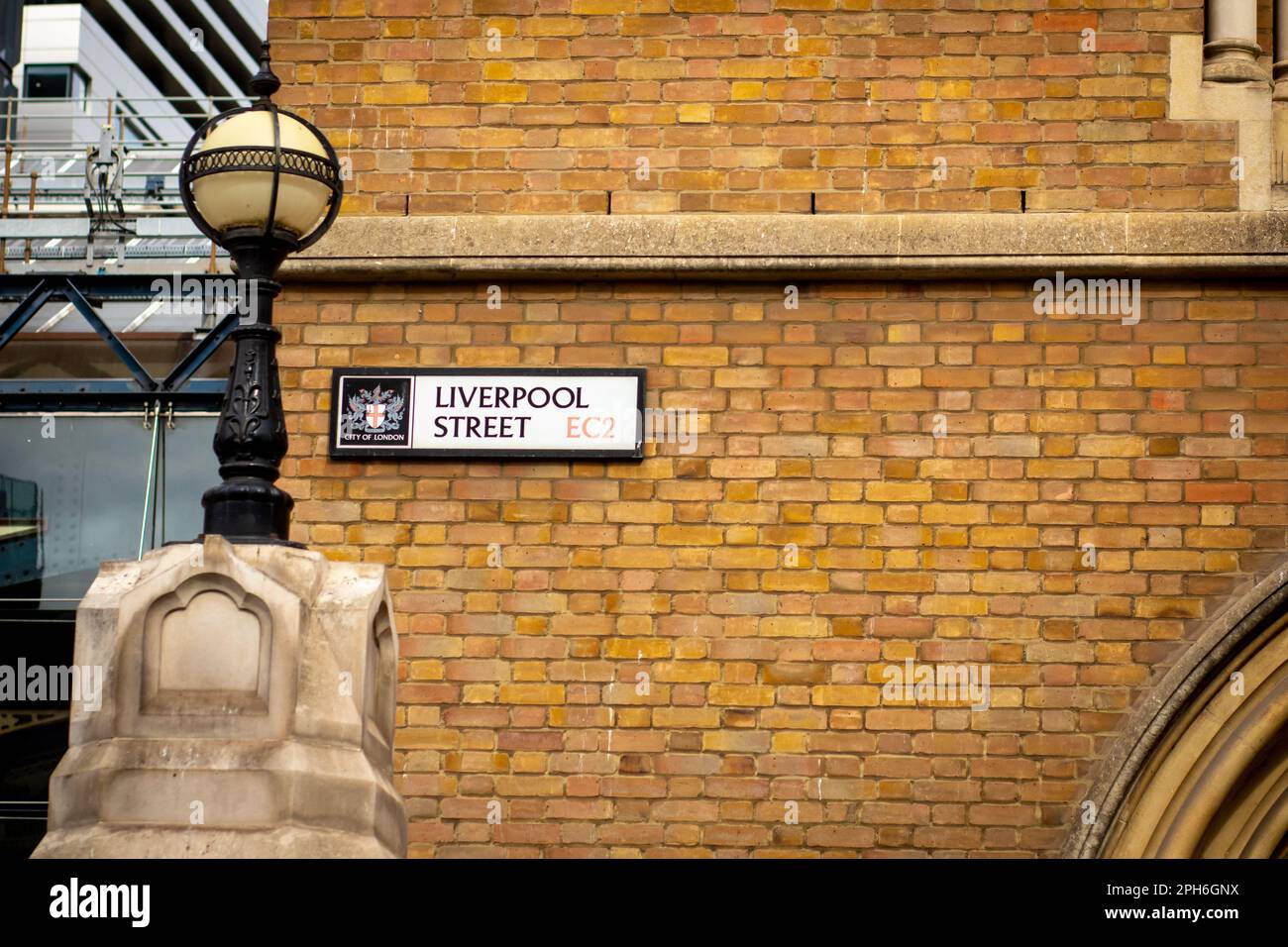 London, UK, September 2022: Liverpool street sign on wall of Liverpool ...
