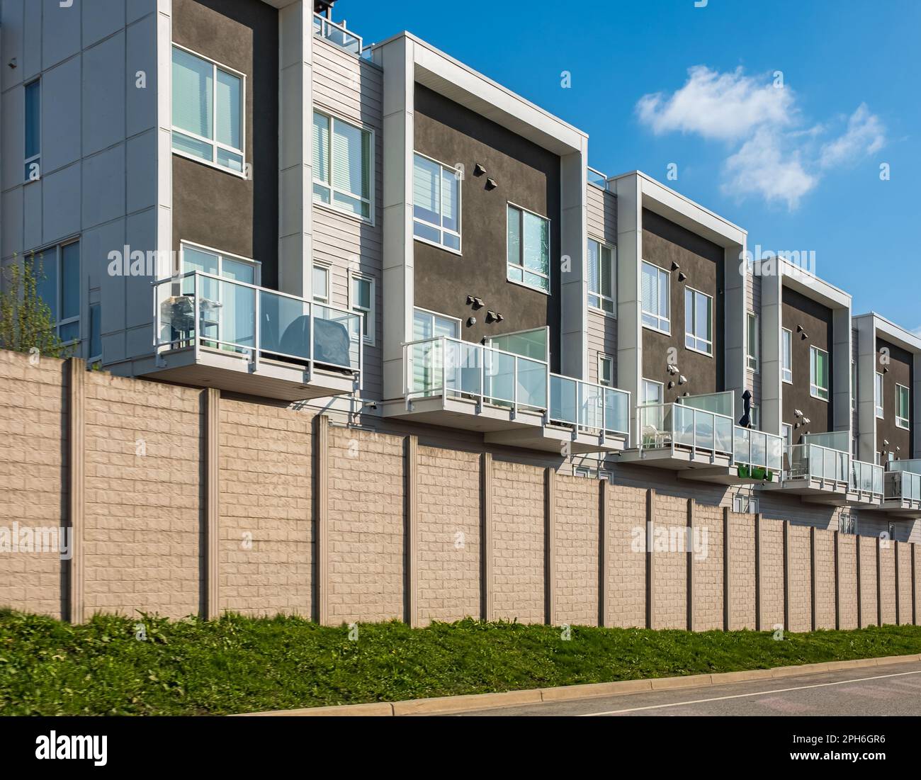 New residential townhouses. Modern apartment buildings in Canada ...