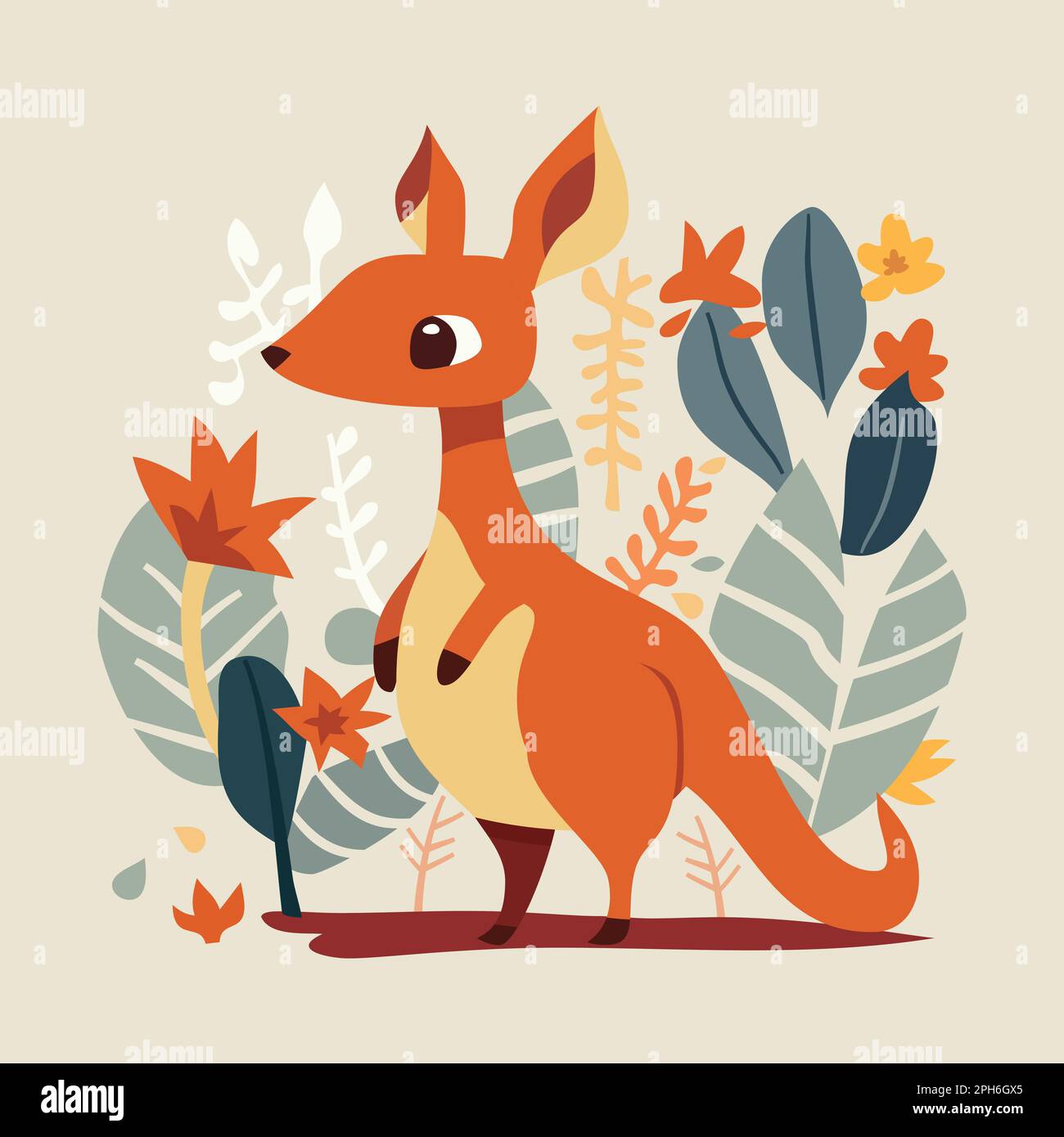 A cartoon vector illustration of cute kangaroo Stock Vector Image & Art ...