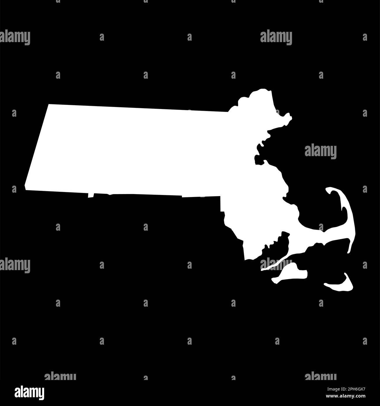 Massachusetts map shape, united states of america. Flat concept icon ...