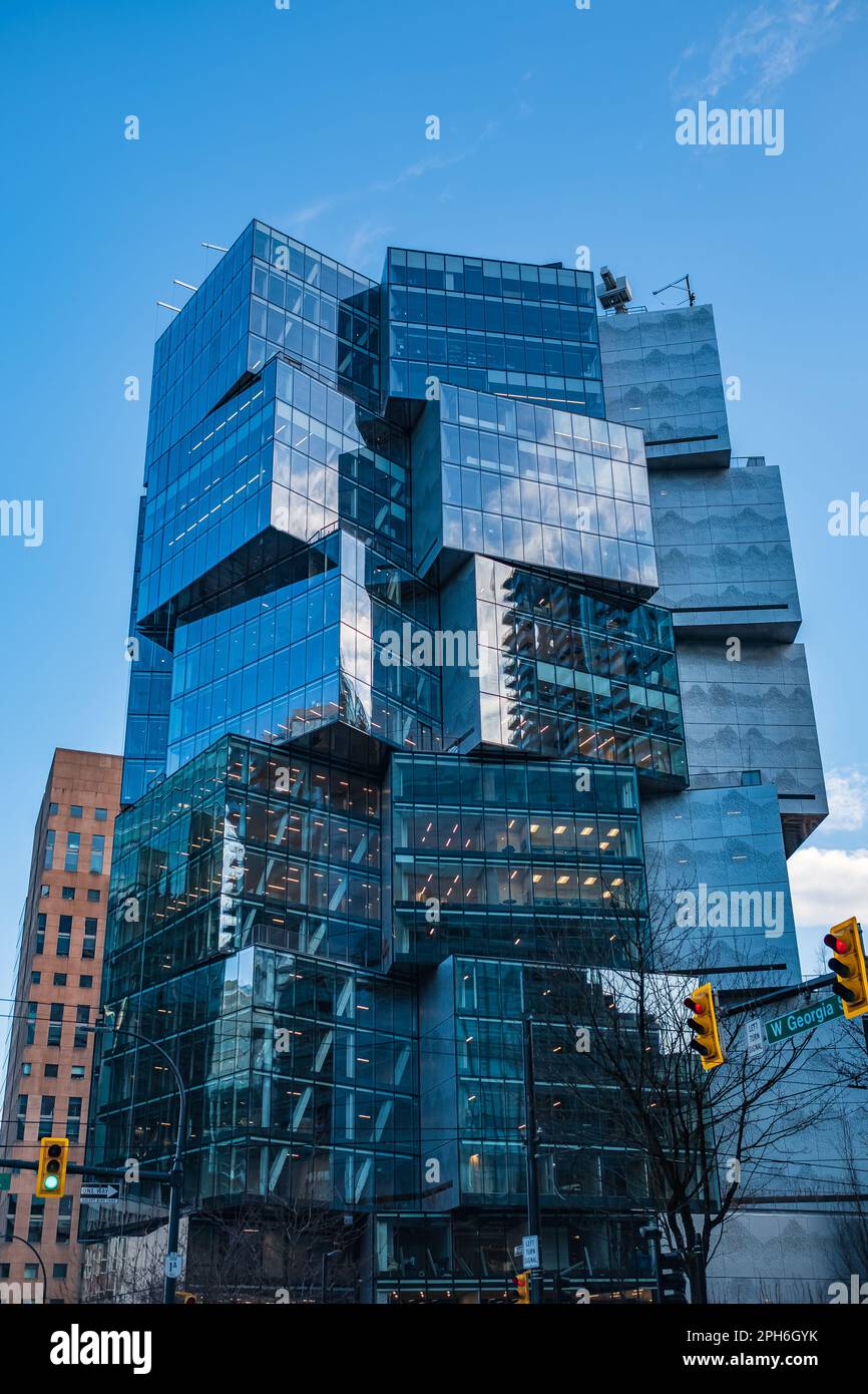Modern apartment buildings in downtown Vancouver BC Canada. Angular ...