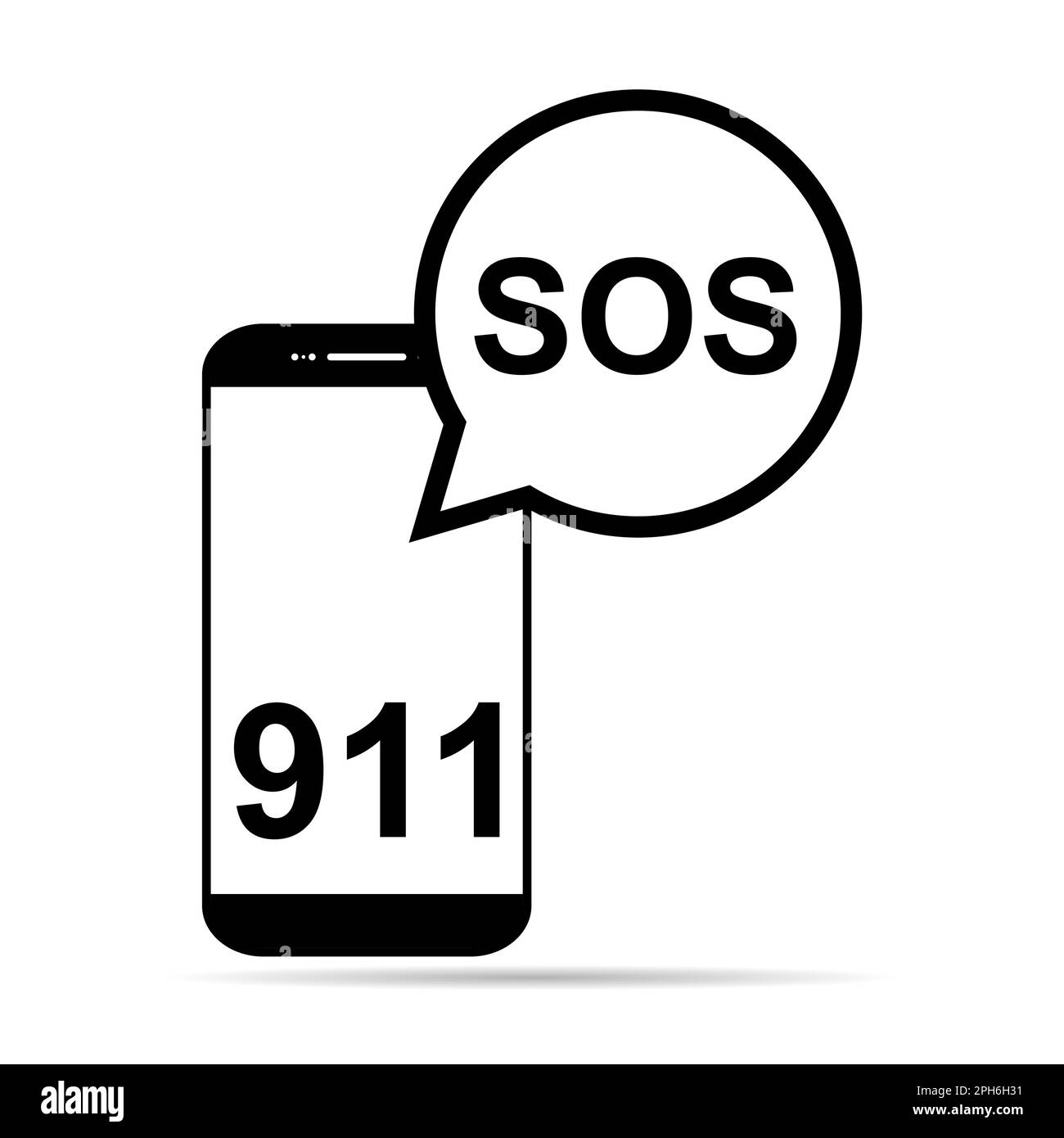 SOS help shadow icon, safety support alert design, save vector ...