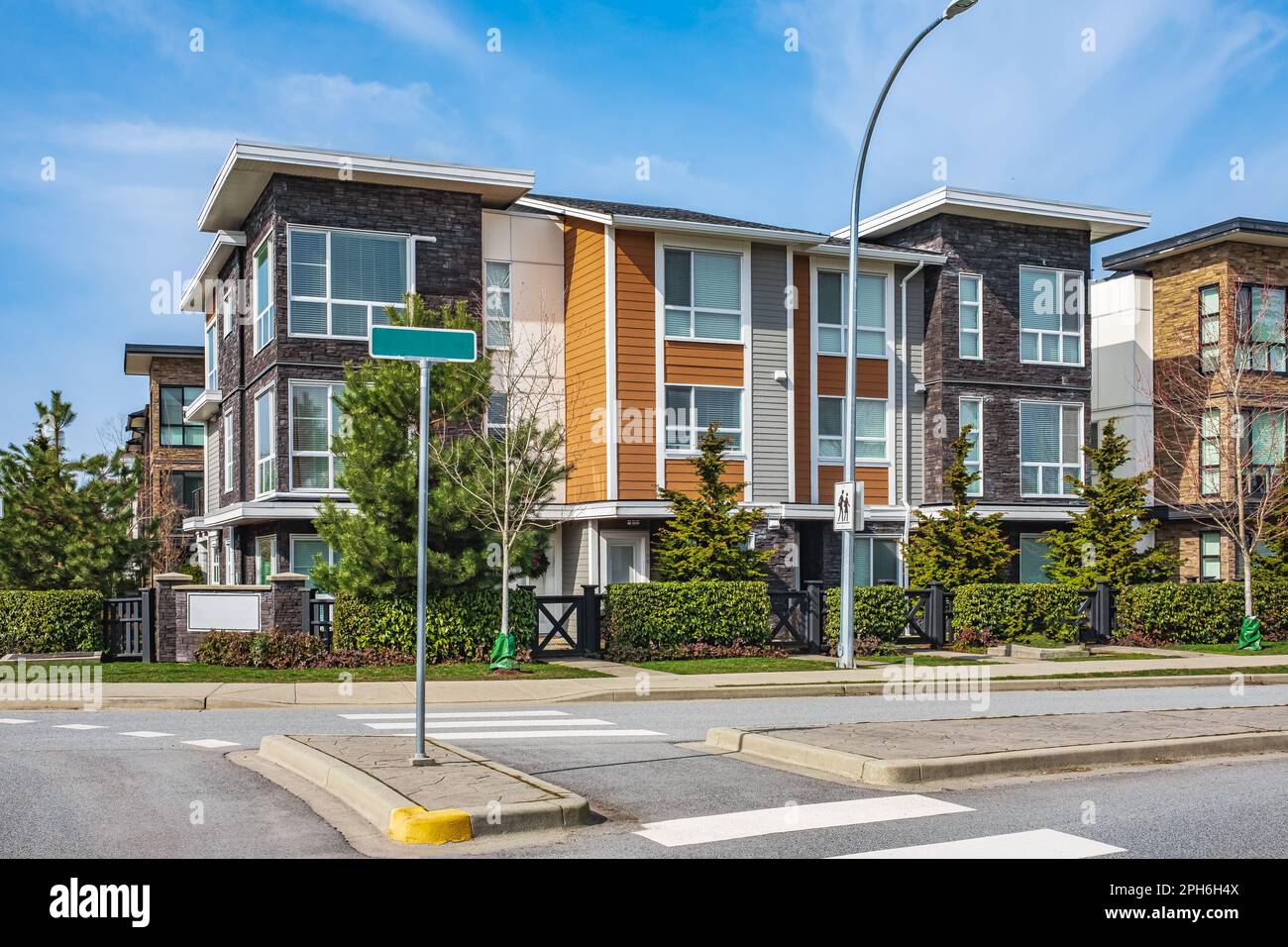 New residential townhouses. Modern apartment buildings in Canada ...