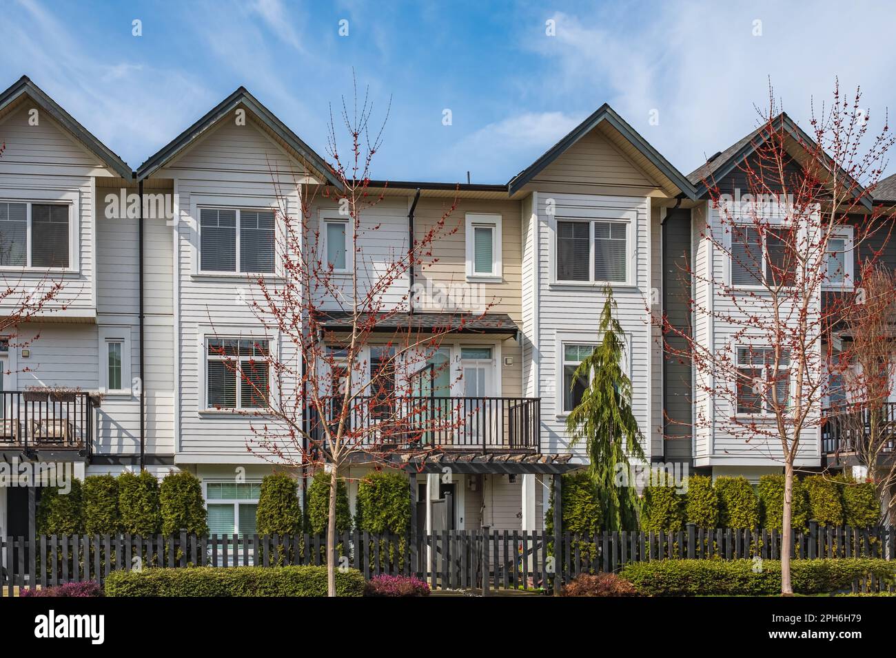 New residential townhouses. Modern apartment buildings in Canada ...