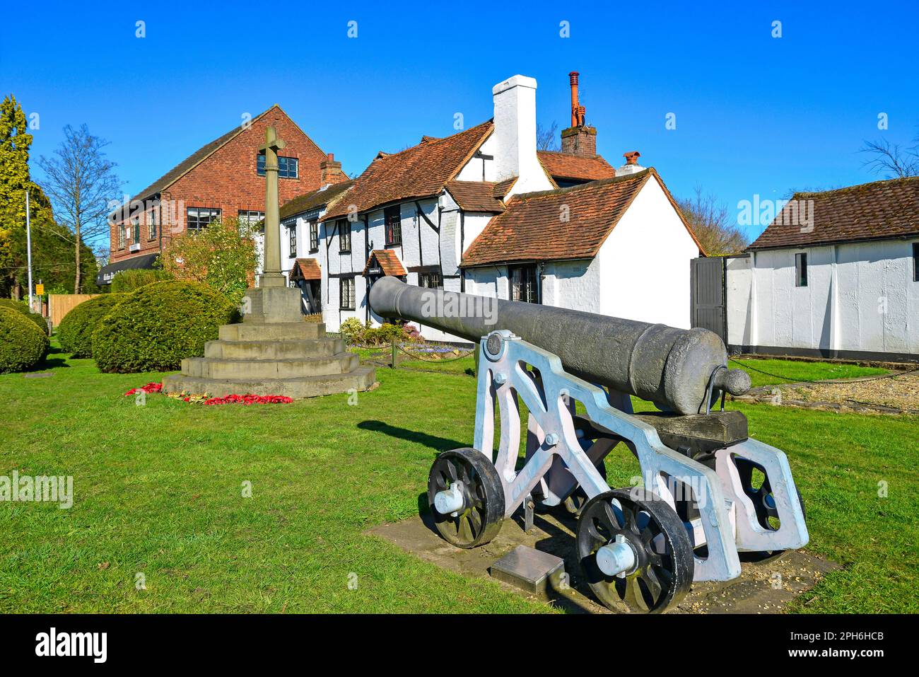 Chobham Cannon and Cottage, The High Street, Chobham, Surrey, England ...