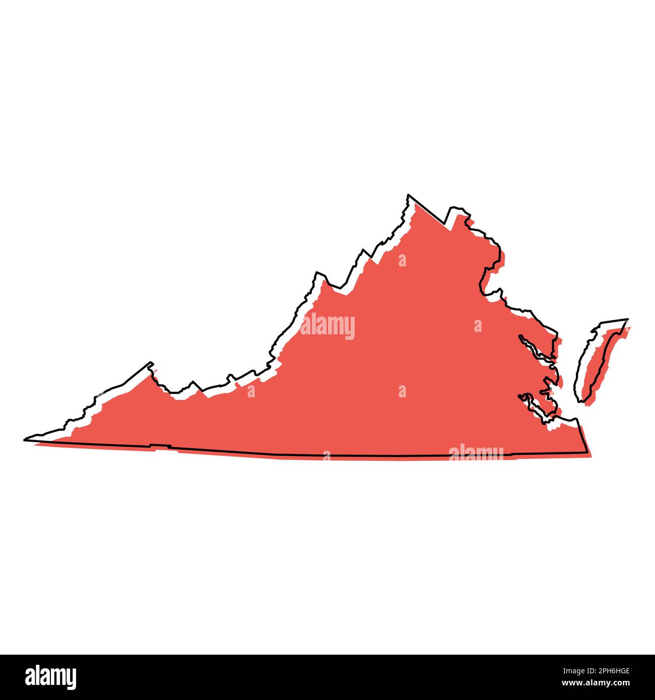 Virginia map shape, united states of america. Flat concept icon symbol ...
