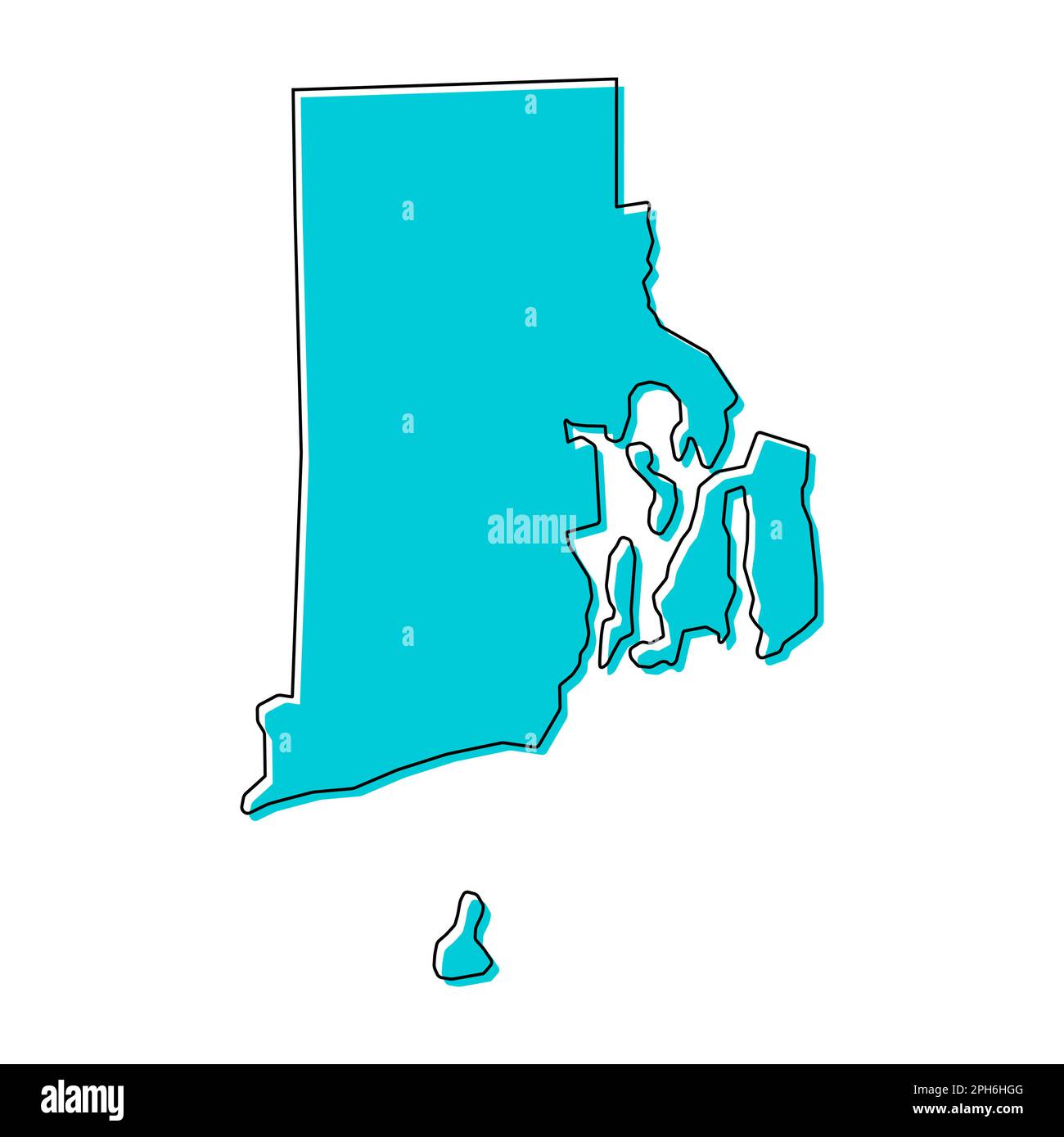 Rhode island map shape, united states of america. Flat concept symbol ...